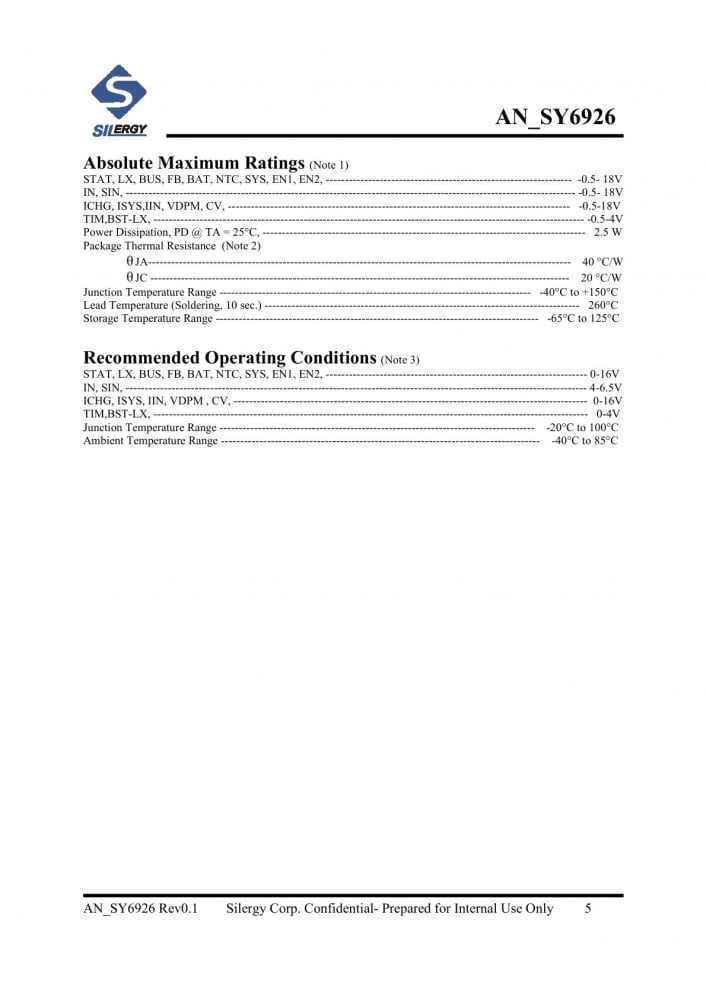 SY6926QYC datasheet page 5