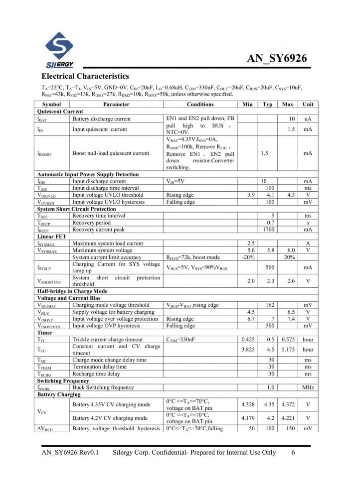 SY6926QYC datasheet page 6