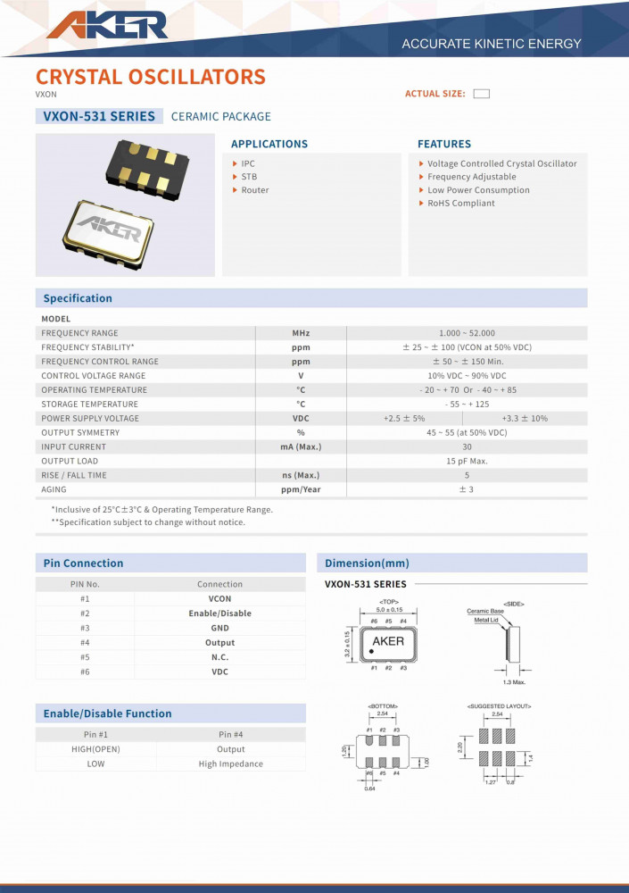 AKER VXON-531 Series technical document
