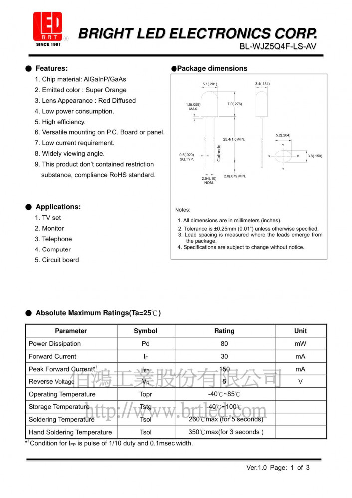 BL-WJZ5Q4F-LS-AV technical document page 1