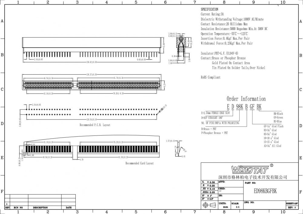 ED98KBGFBK technical document page