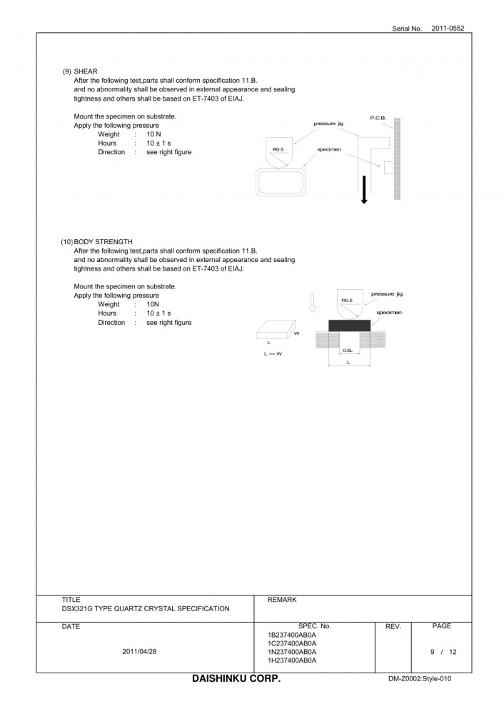 KDS DSX321G specification page 10