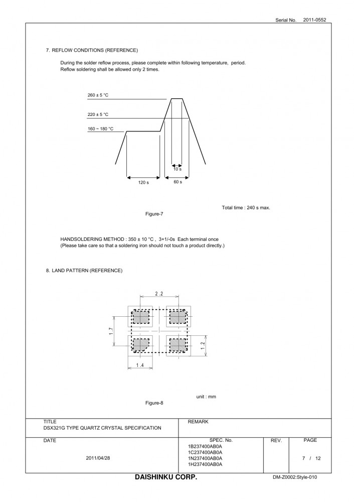KDS DSX321G specification page 8