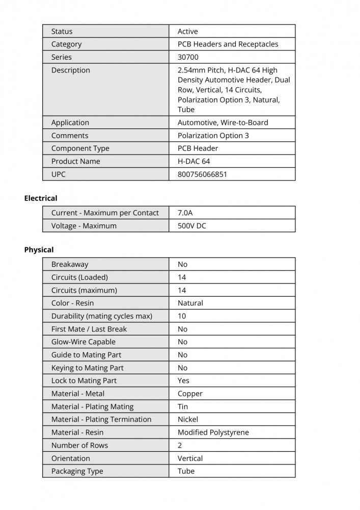 Product document image 2 for MOLEX 307004146