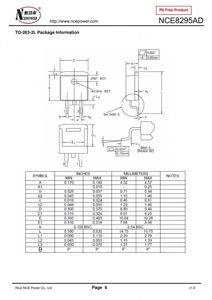 NCE8295AD datasheet page 6
