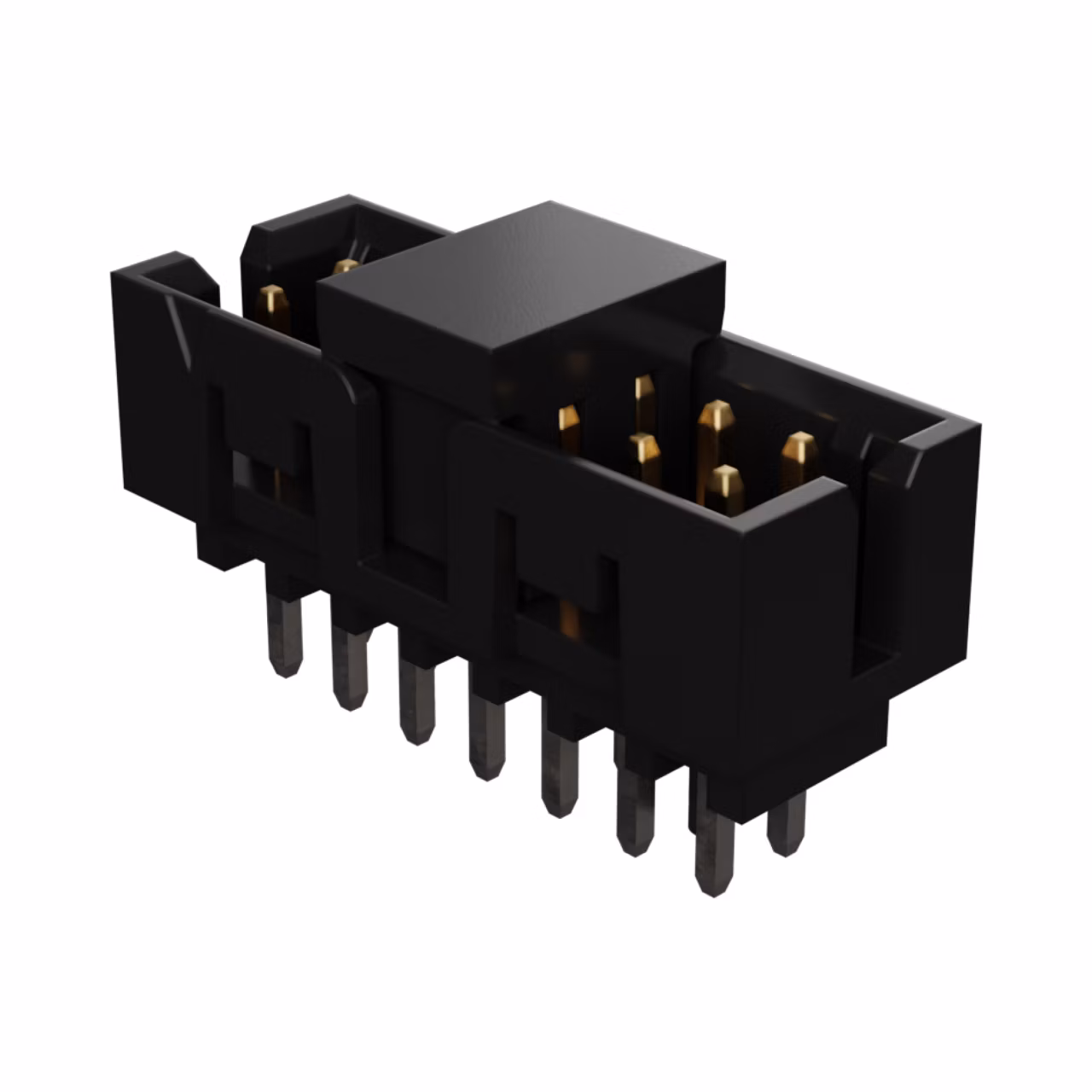 2.00mm Pitch, Milli-Grid PCB Header, Dual Row, Vertical, Through Hole, Shrouded, 14 Circuits, 0.38µm Gold (Au) Plating, 2.50mm Tail Length, Dual Side Slots, Dual Friction Locks, Center Polarization, with Cap, Tape and Reel for sale