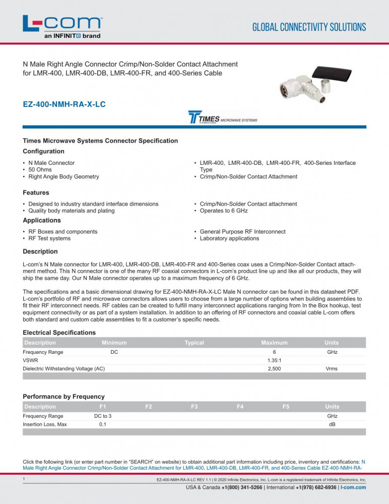 EZ-400-NMH-RA-X-LC datasheet page 1