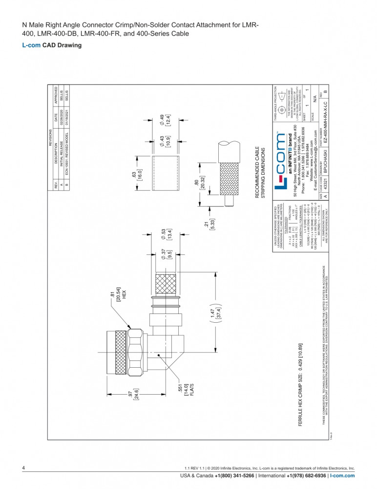 EZ-400-NMH-RA-X-LC dimensional drawing