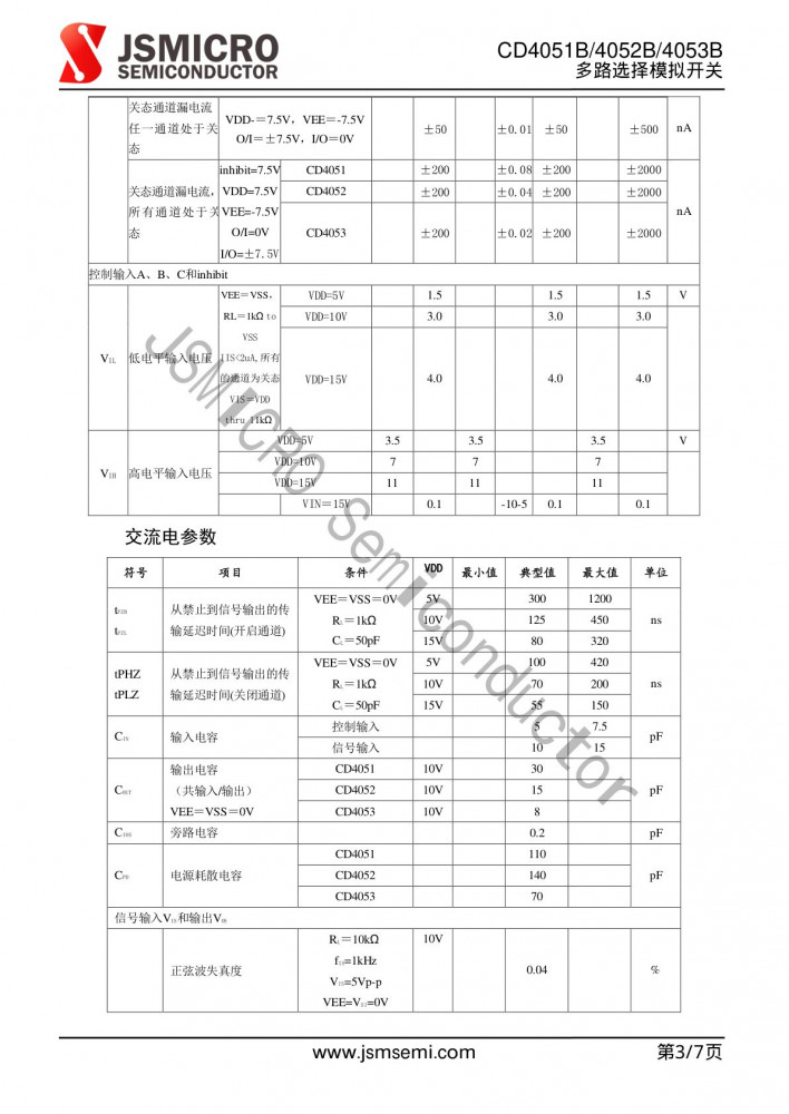 CD4052BM datasheet page 3