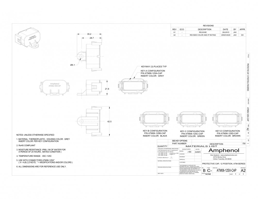 Amphenol ATM06-12SX-CAP technical drawing preview