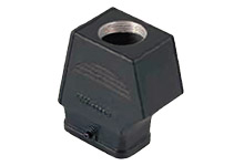 Heavy-Duty High Performance-Harsh Environment (HP-HE) Screw Locking Hood, Zinc Alloy, Top Entry, Size 10B «57x27», M32 Thread, Black