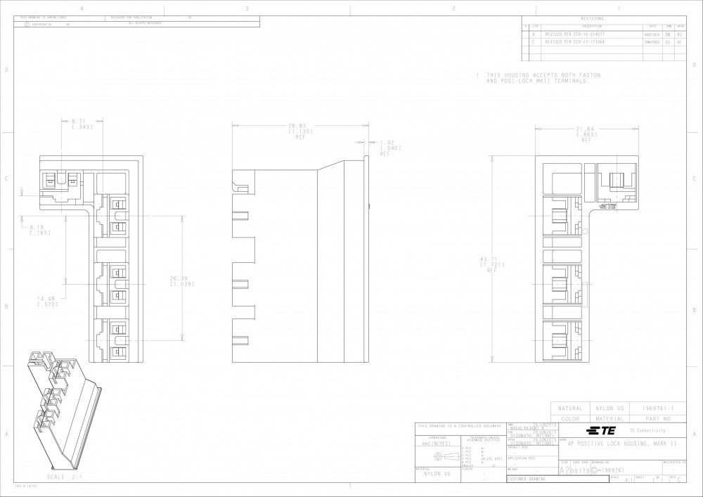 TE Connectivity 1969761-1 controlled drawing preview