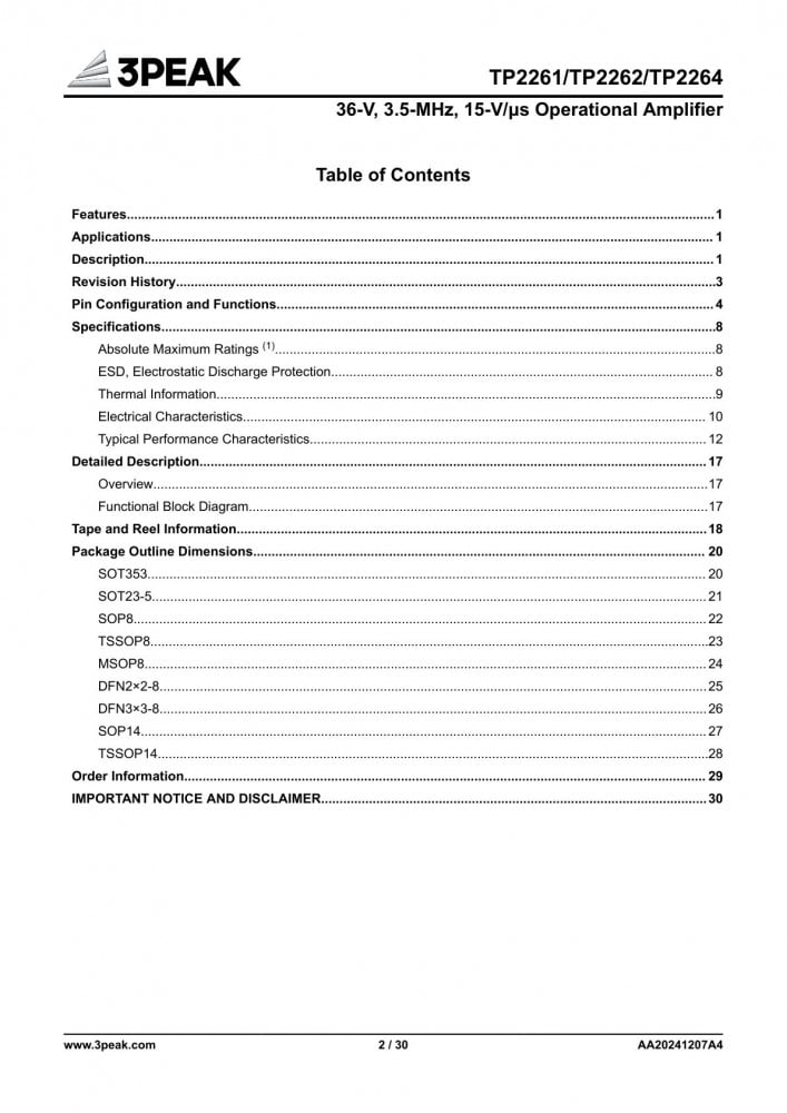 TP2261 datasheet page 2