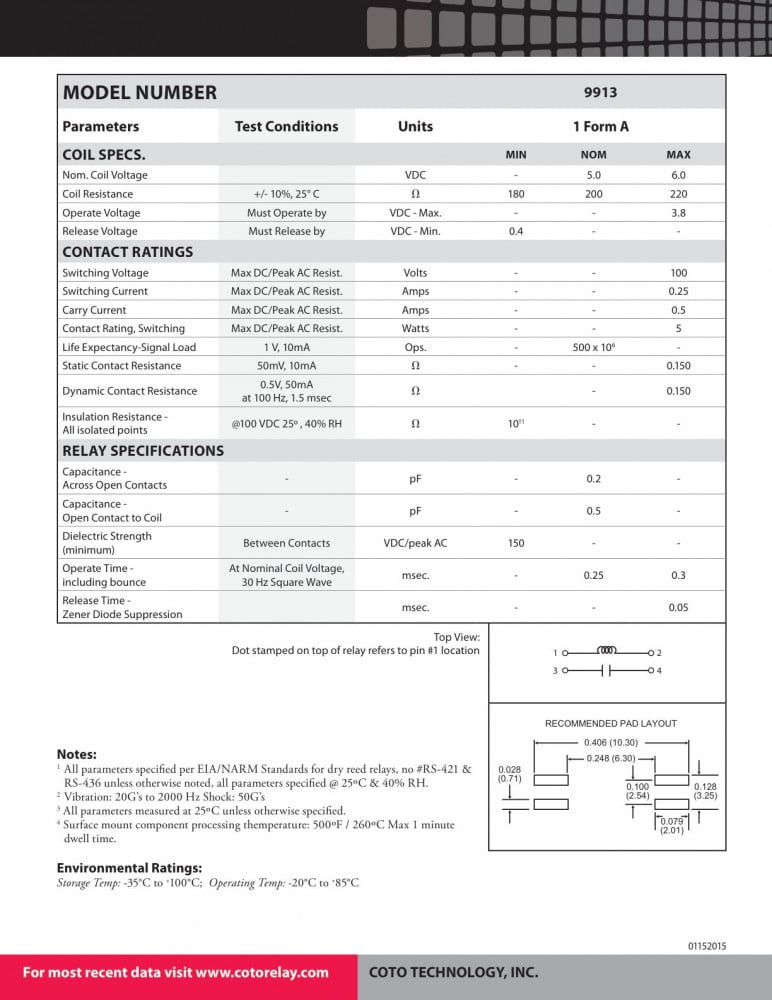 COTO 9913-05-20 datasheet page 2