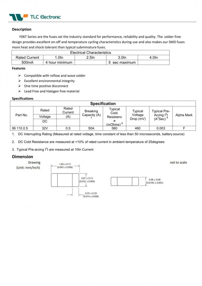F06T0.5 datasheet page 2