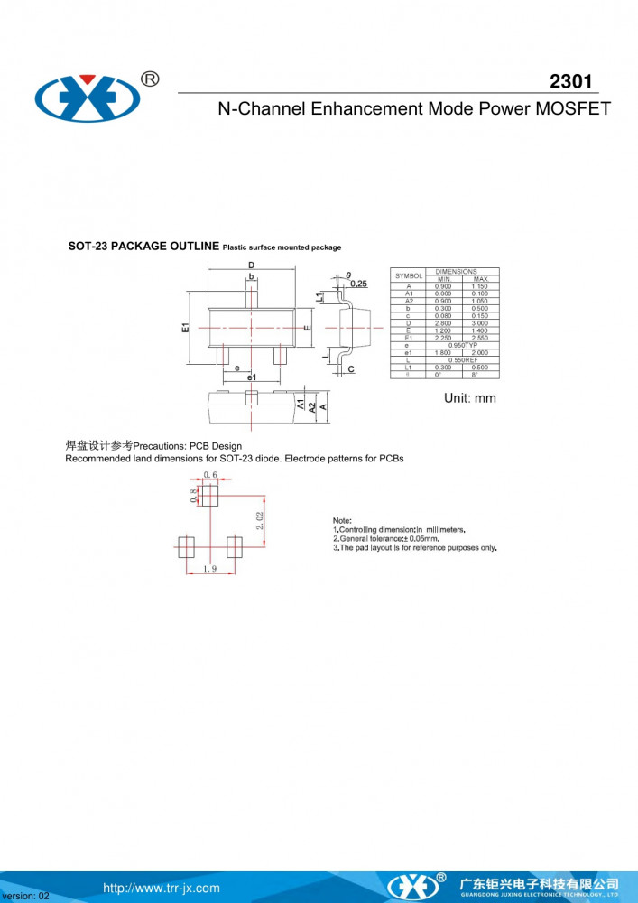 SI2301S datasheet page 3