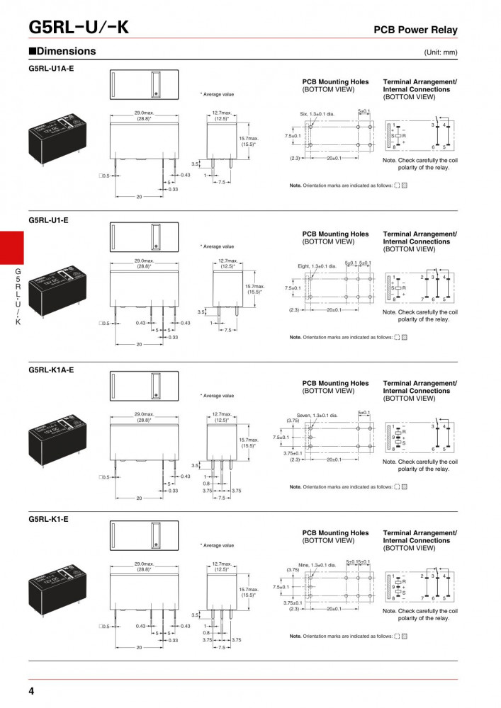 OMRON G5RL relay datasheet page 4