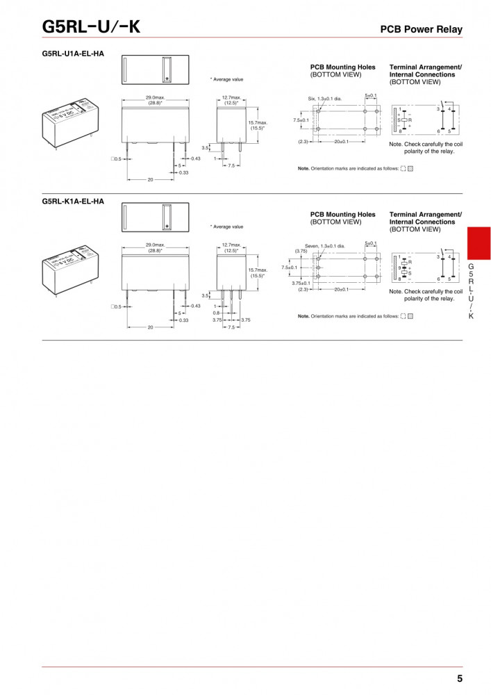 OMRON G5RL relay datasheet page 5