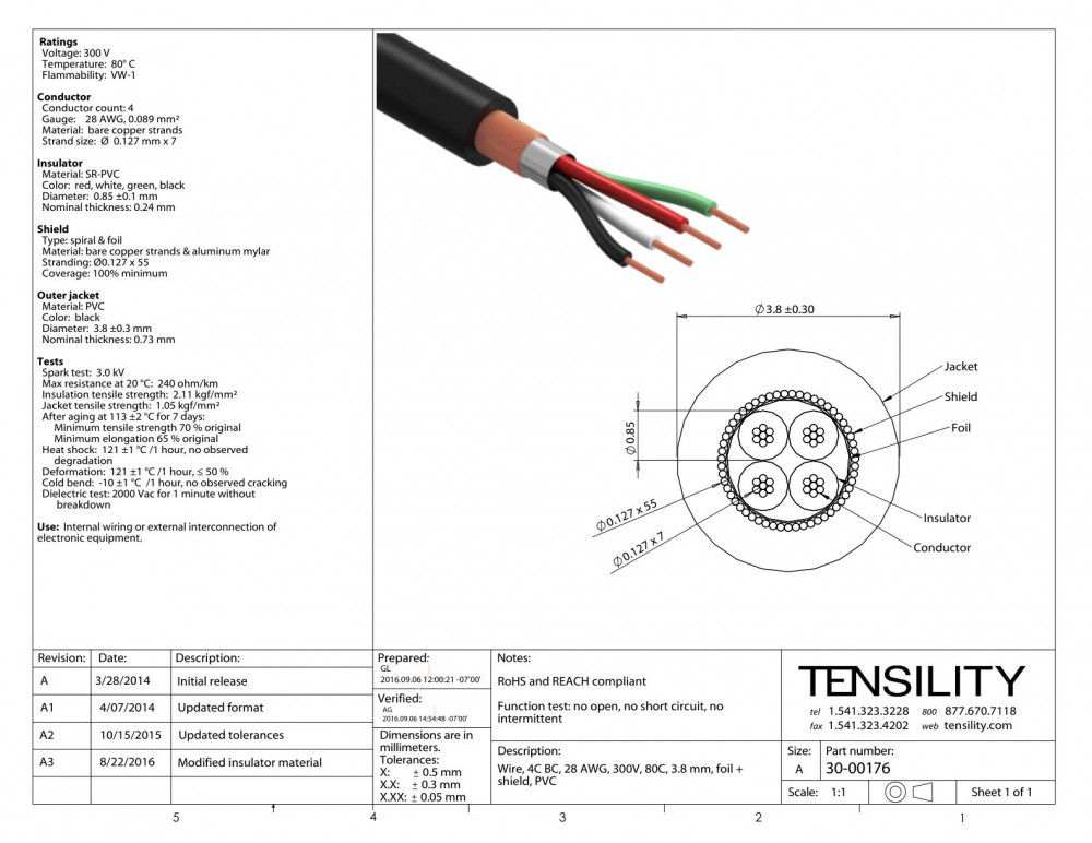 Tensility International 30-00176 cable drawing preview