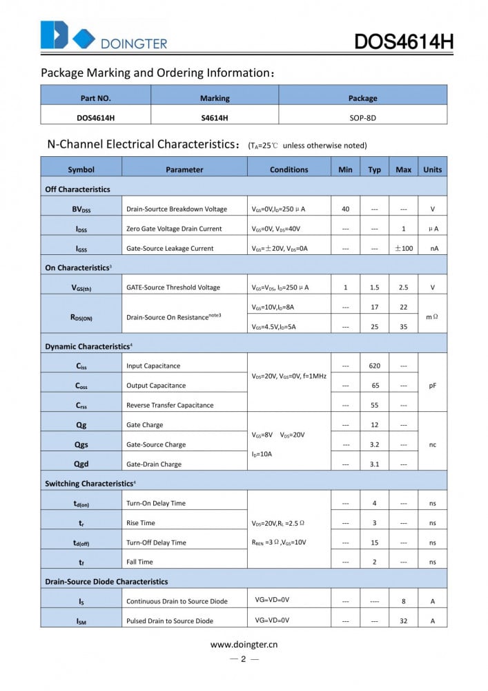 DOS4614H datasheet page 2