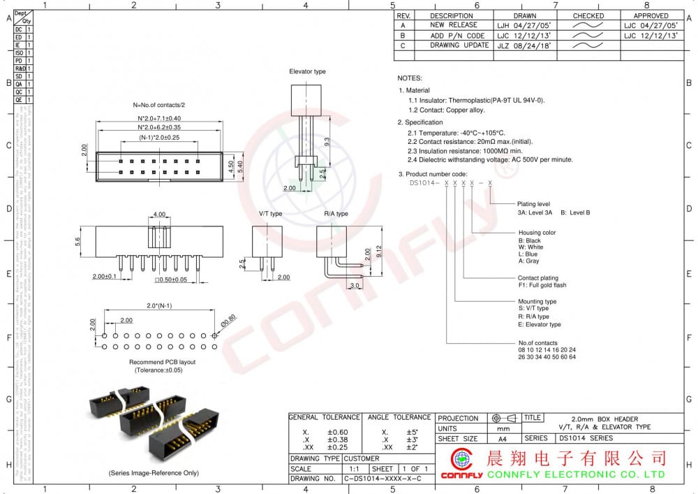 DS1014-08SF1B-B technical document page 1