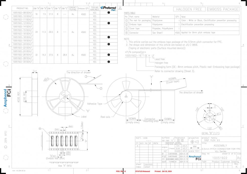 Amphenol 10051922 drawing sheet 5