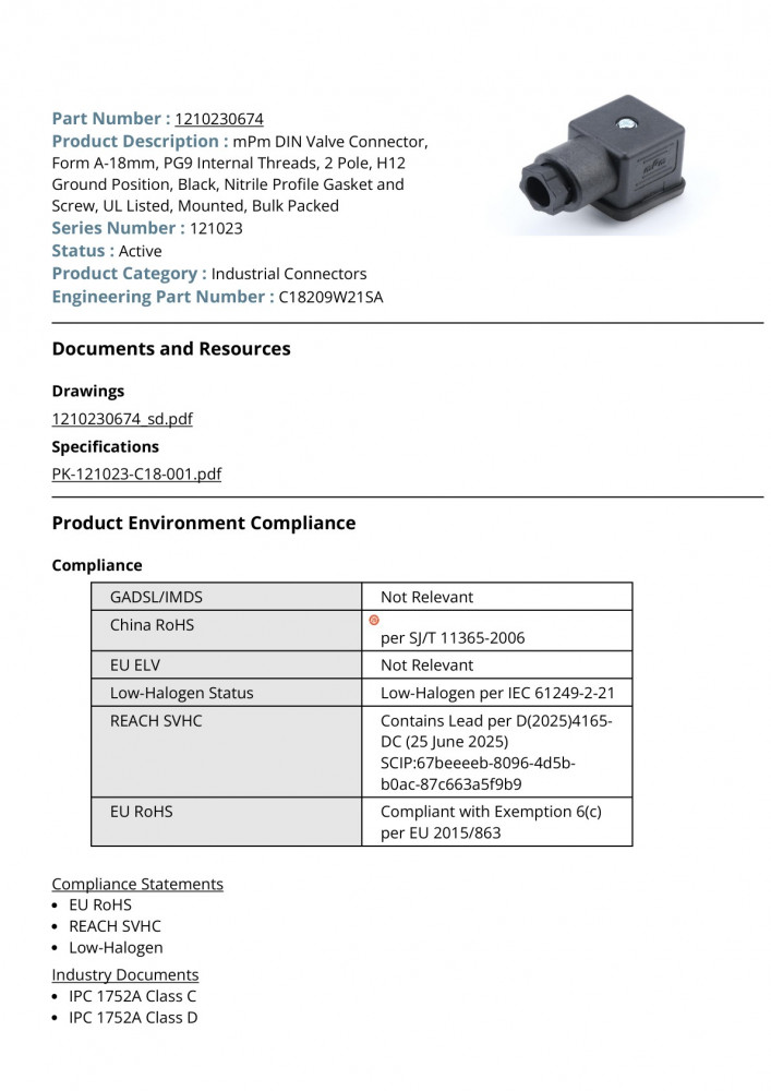 MOLEX document page 1