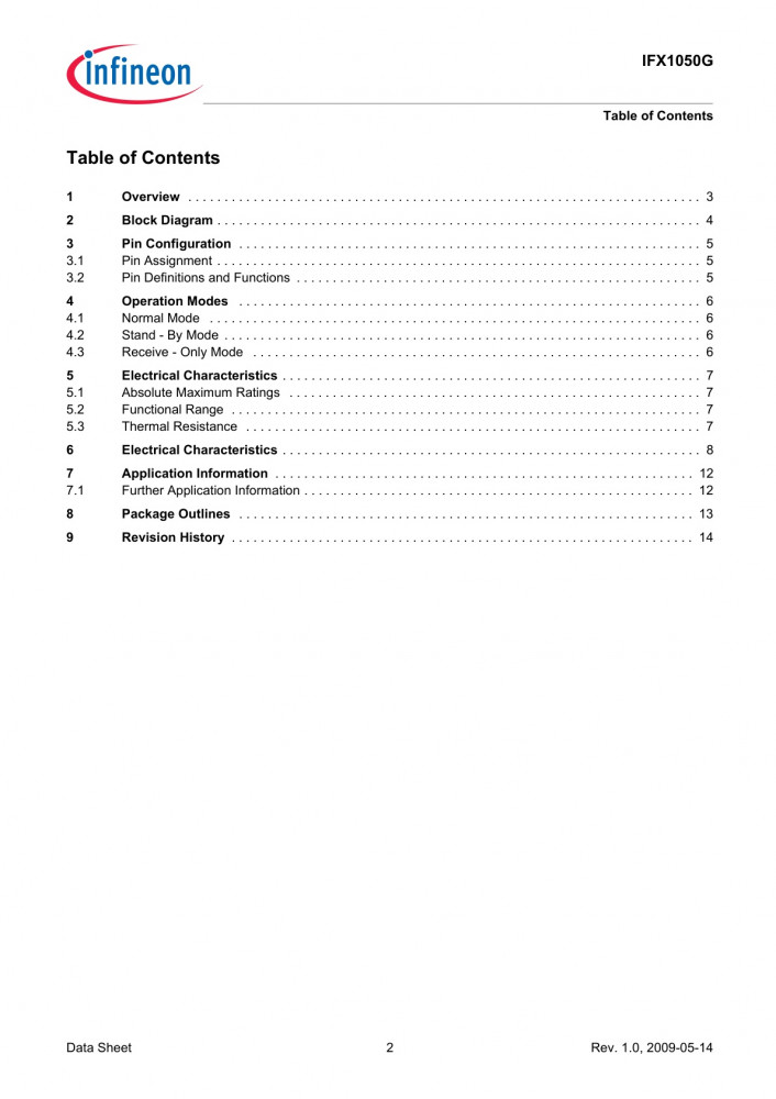 IFX1050G datasheet page 2