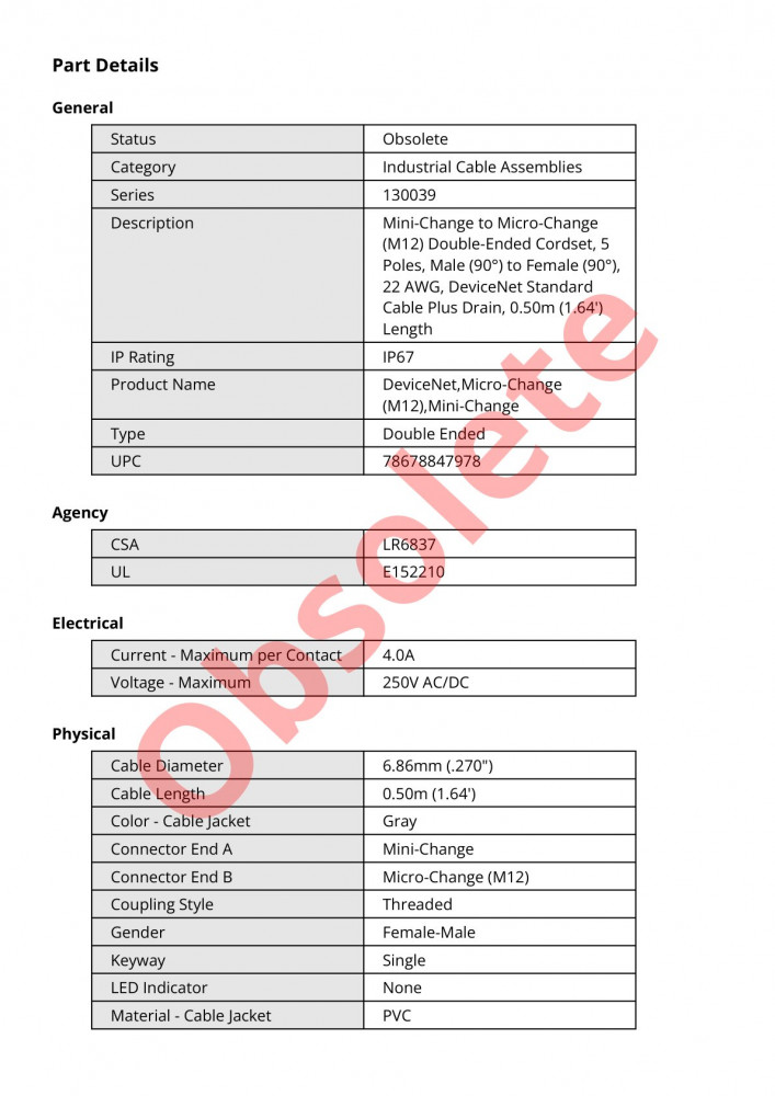 Technical document page 2 for MOLEX 1300390187