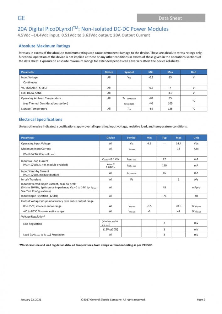 PJT020A0X3-SRZ datasheet page 2
