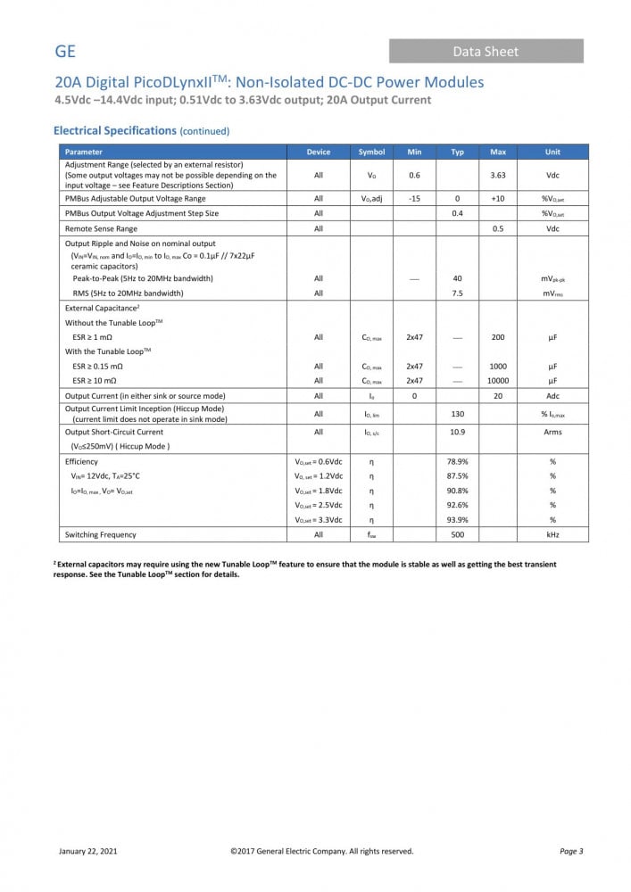PJT020A0X3-SRZ datasheet page 3