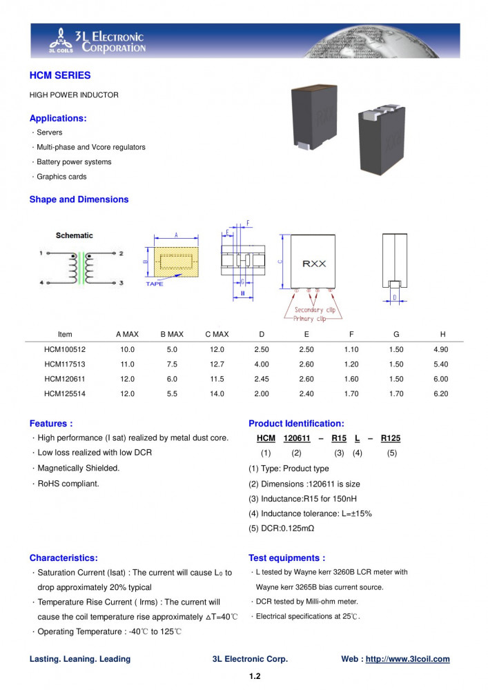 3L COILS HCM Series datasheet page 2