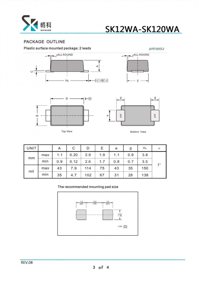 SK14WA datasheet page 3
