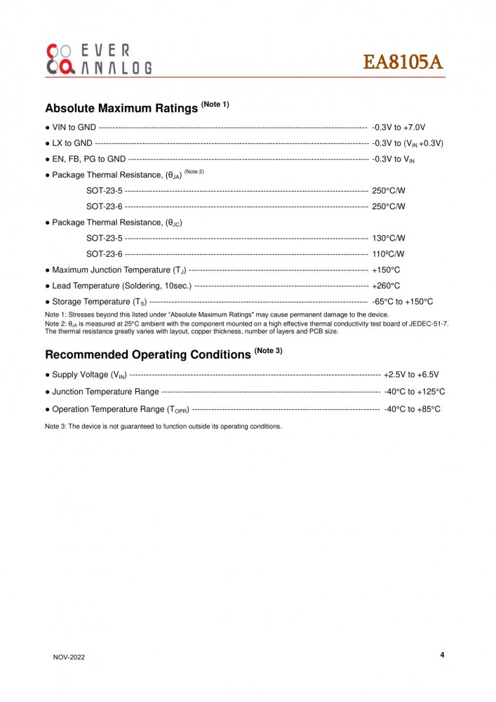 EA8105AT5R datasheet page 4