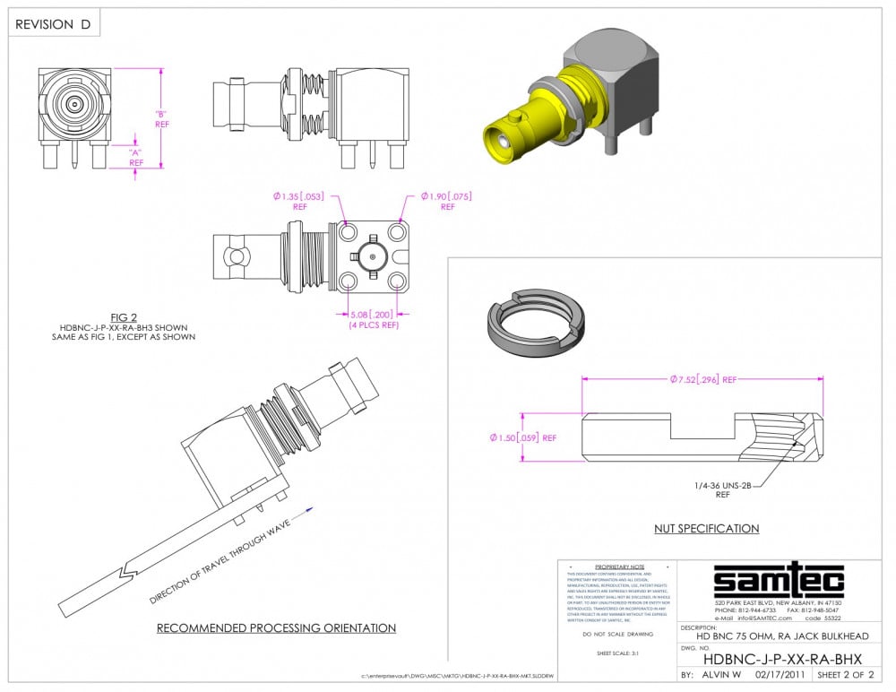 Samtec HDBNC drawing page 2