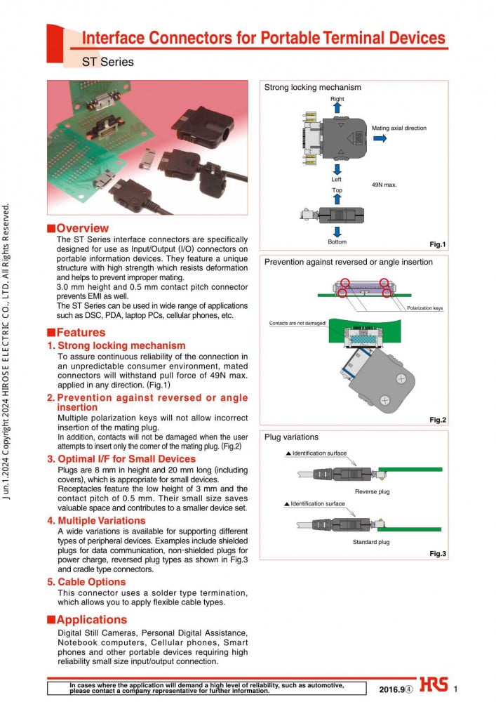 HRS ST Series datasheet page 1