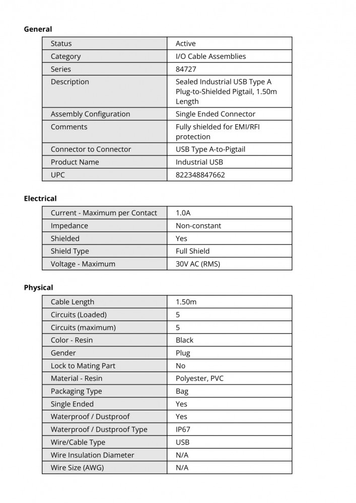 Product document page 2 for MOLEX 847271002