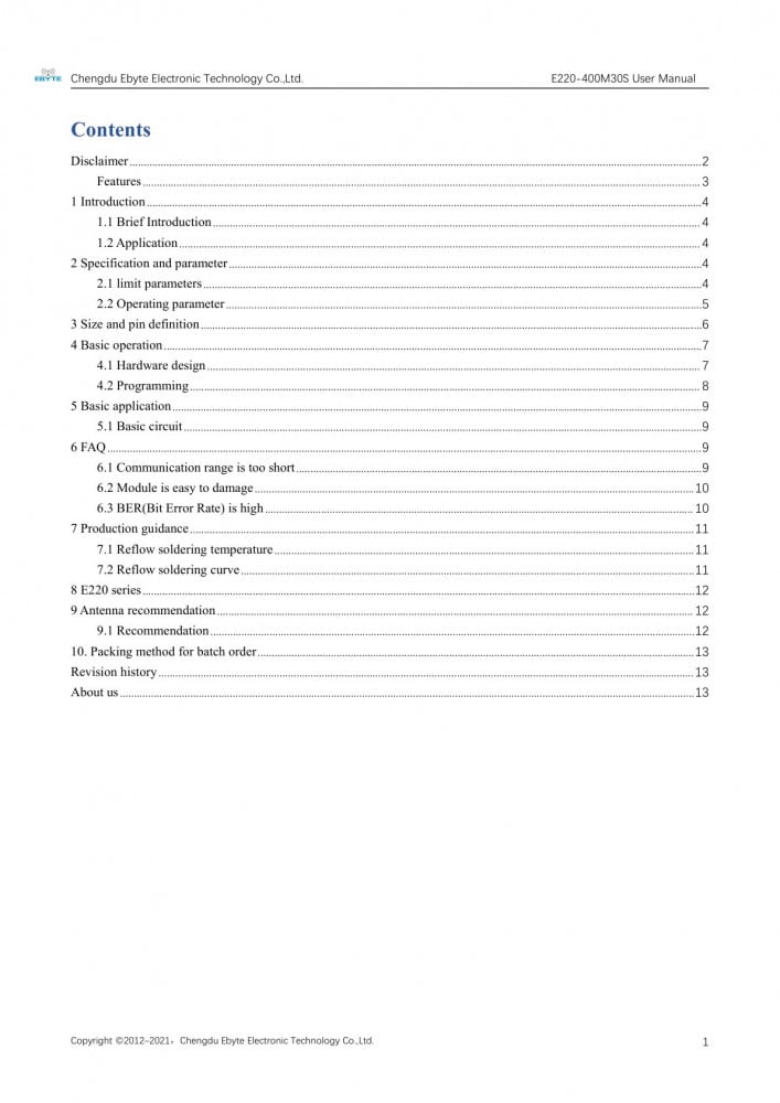 E220-400M30S datasheet page 2