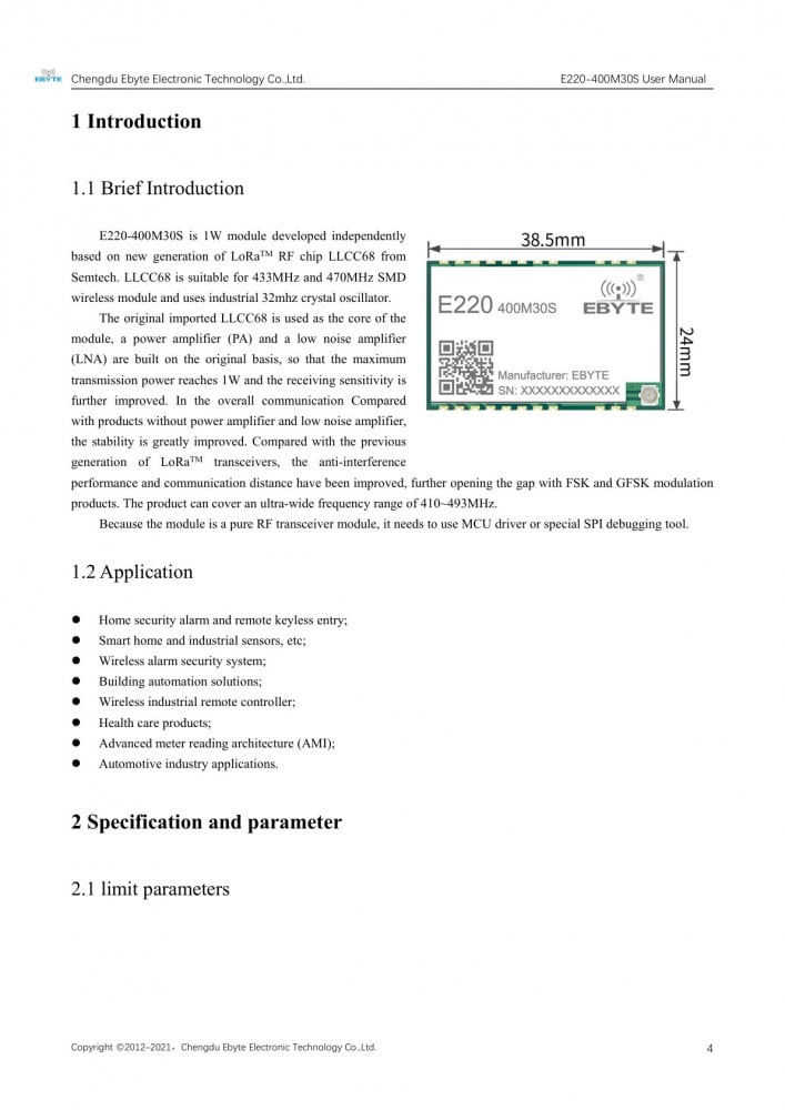 E220-400M30S datasheet page 5