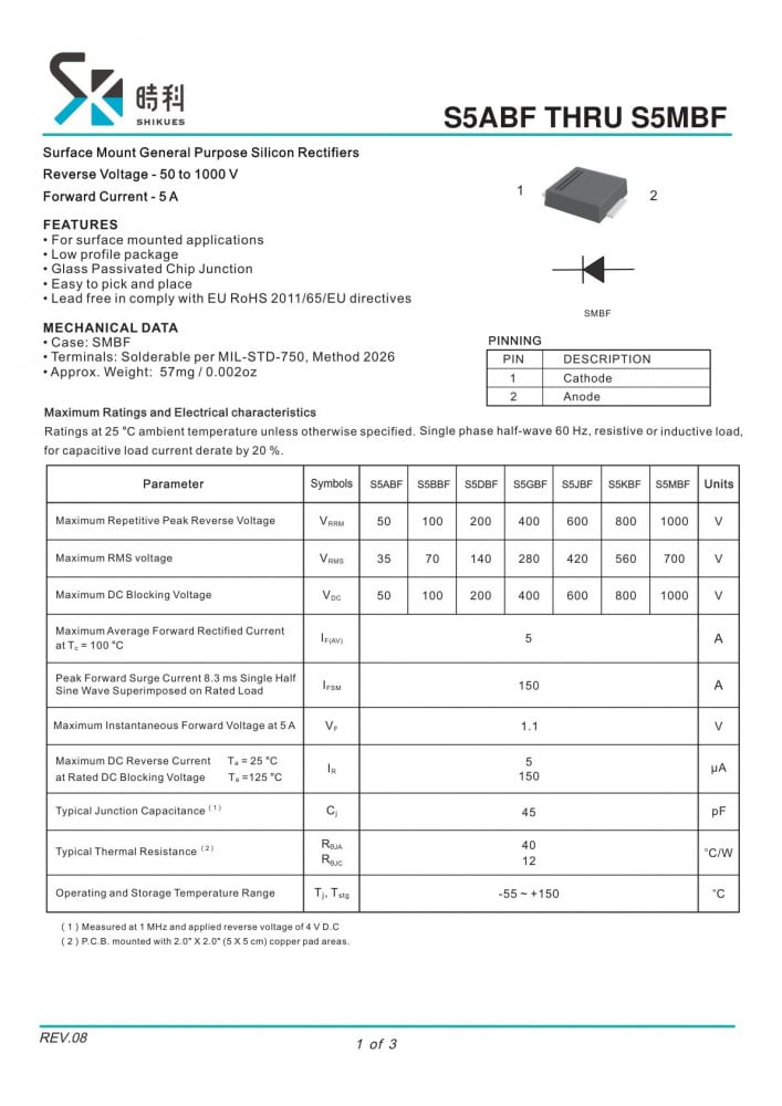 S5DBF datasheet page 1