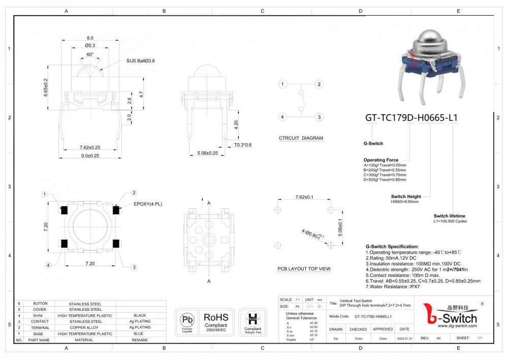 GT-TC179D-H0665-L1 product drawing