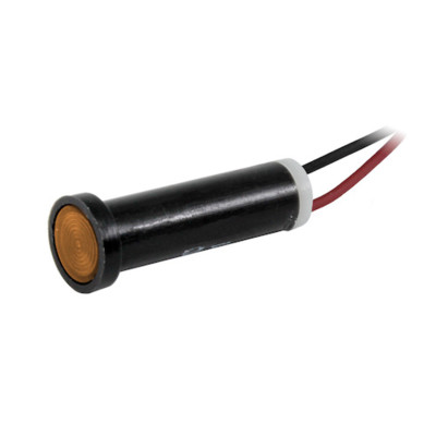 LED Panel Mount Indicator Amber .250″ Flush 12V Wire Leads for sale