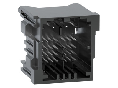stAK50h Vertical Hybrid Header, 12 Circuits, Key 4, Gray, Tray