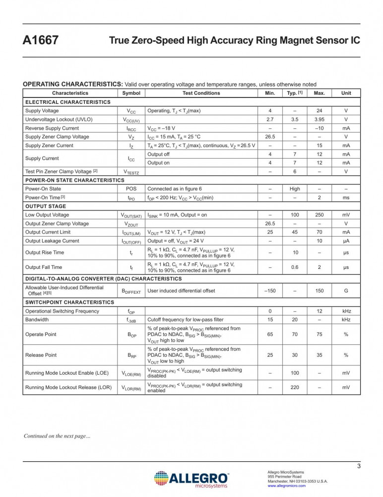 A1667 datasheet page 3