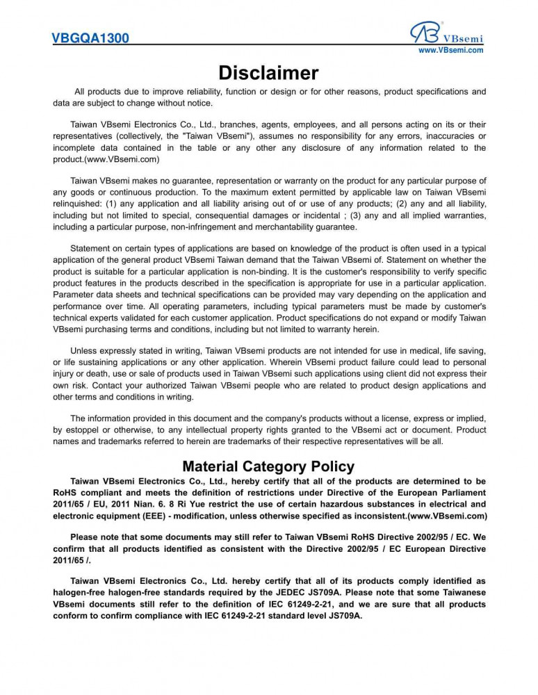 VBGQA1300 datasheet page 7