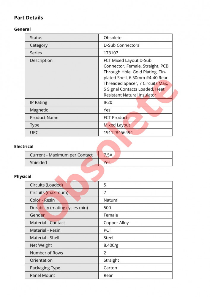 Technical document page 2 for product 1731070530