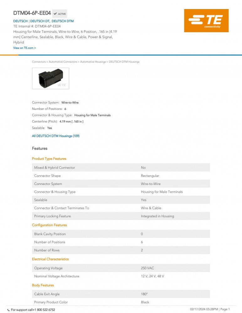 DTM04-6P-EE04 technical document page 1