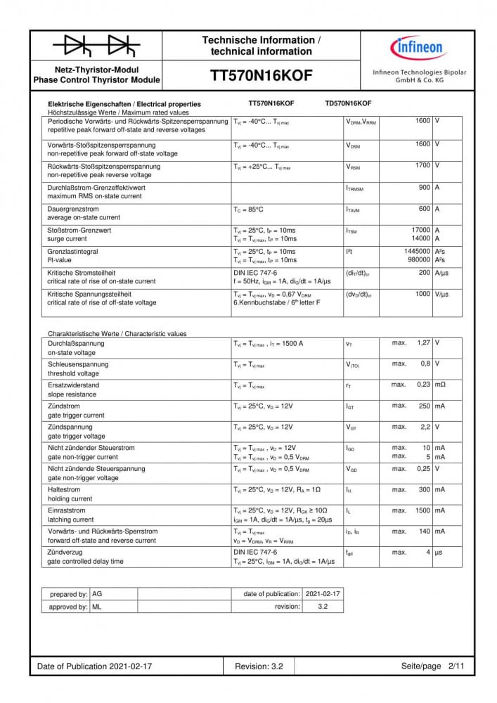 TT570N16KOF datasheet page 2