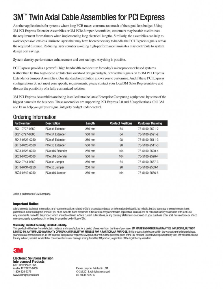 3M 8KH3-0734-0250 technical document page 2