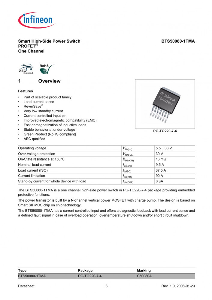 BTS50080-1TMA technical document page 3